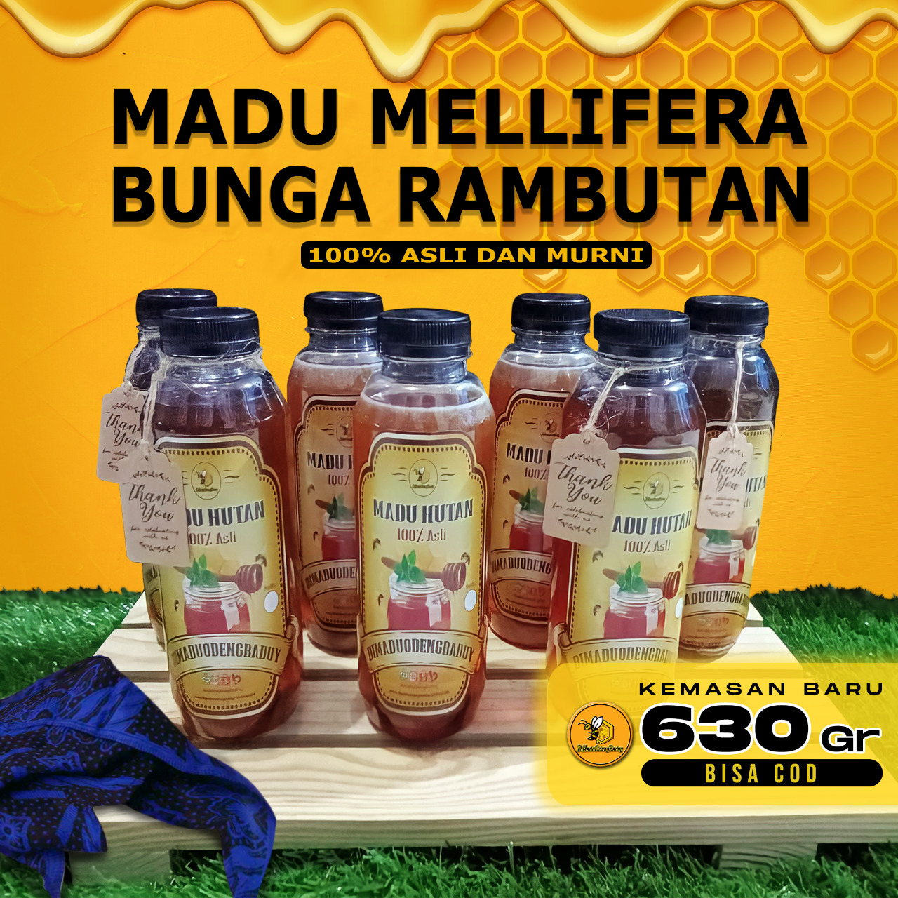Madu asli madu apis mellifera nektar bunga rambutan 500ML 100% Murni ...