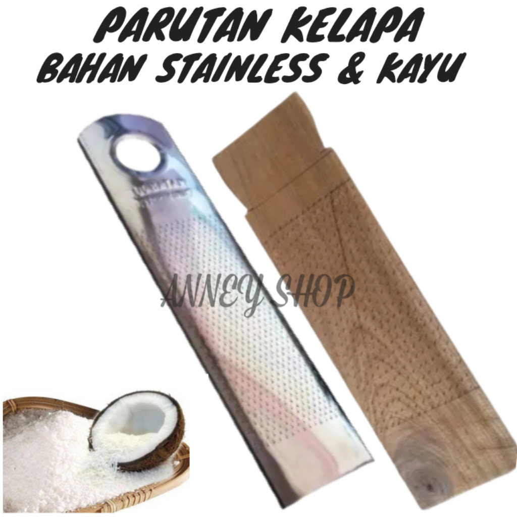 PARUTAN KELAPA MANUAL BAHAN STAINLESS DAN KAYU ANTI JAMUR | Lazada ...