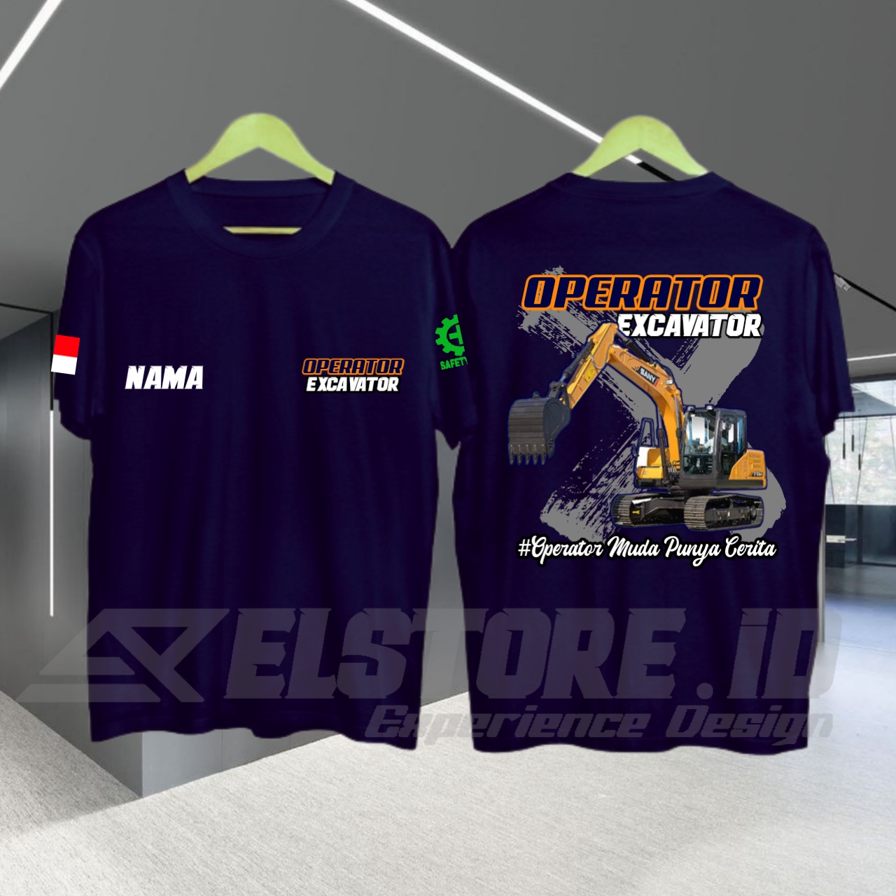 COD GRADE A, kaos distro OPERATOR EXCA SANY, bisa custom nama/logo ...