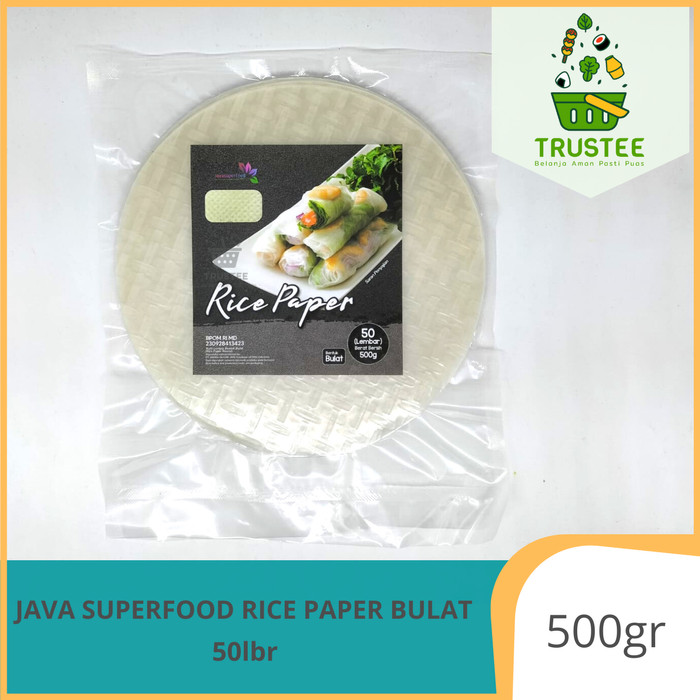 Java Super Food Rice Paper Bulat 50 Lembar / Kulit Lumpia HALAL 500gr ...
