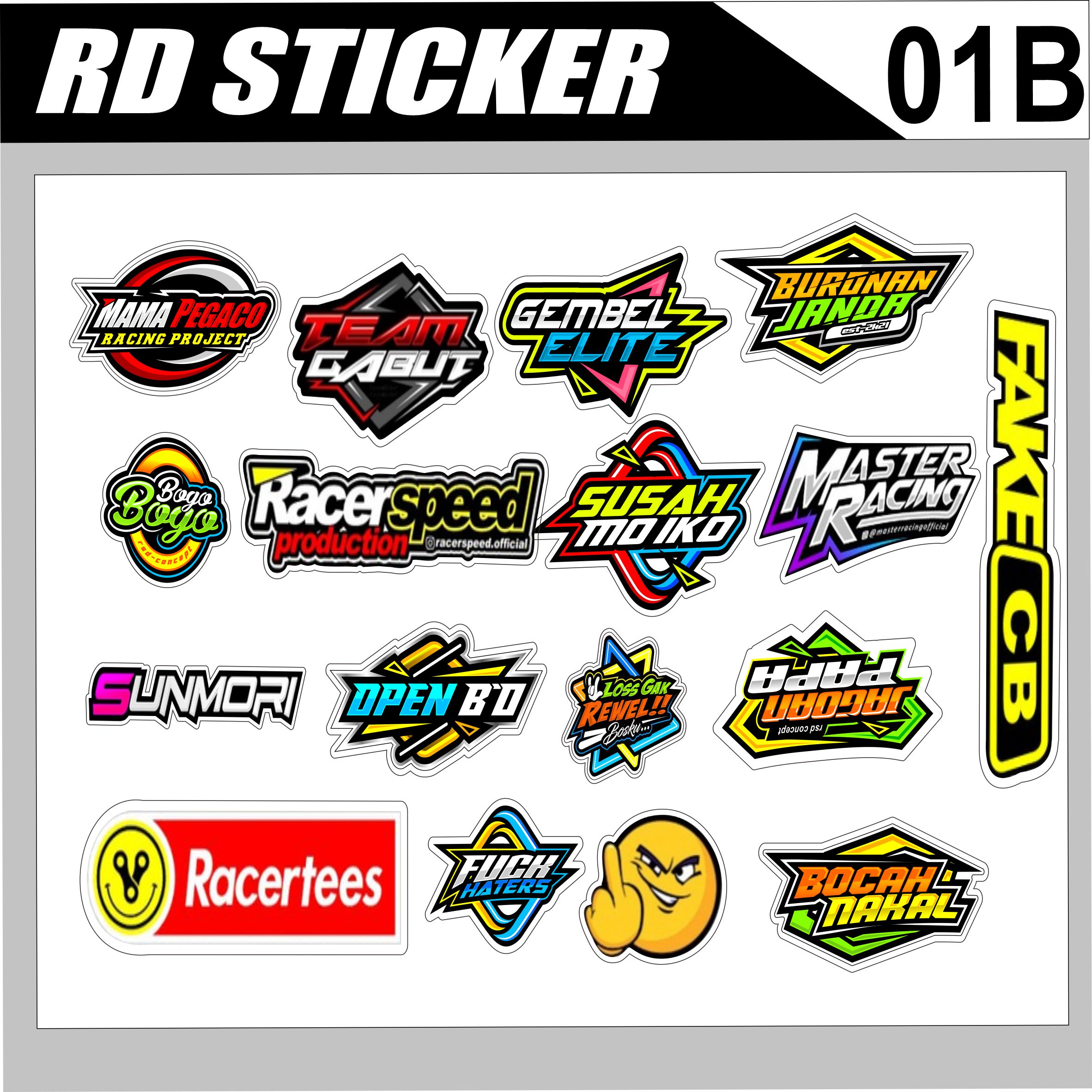 17 PCS STICKER PACK SUNMORI, STICKER AESTHETIC LOGO, STICKER RACING ...