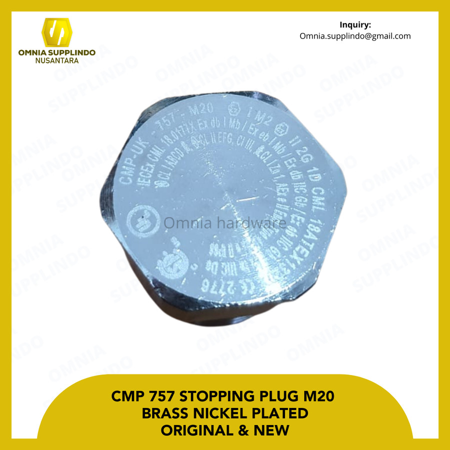 Stopping Plug Explosion CMP 757 M20 Brass Nickel Plated (BNP) | Lazada ...