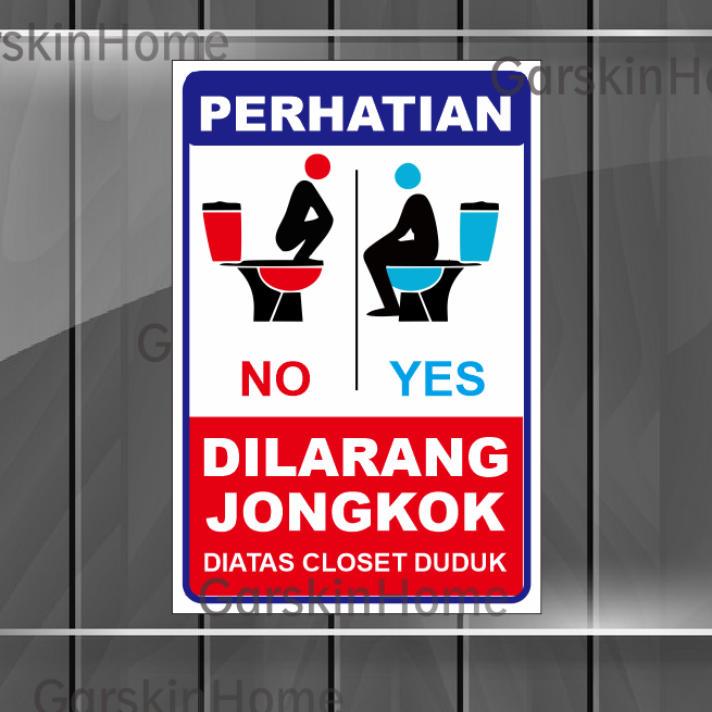 STIKER dilarang jongkok diatas closed duduk | Lazada Indonesia