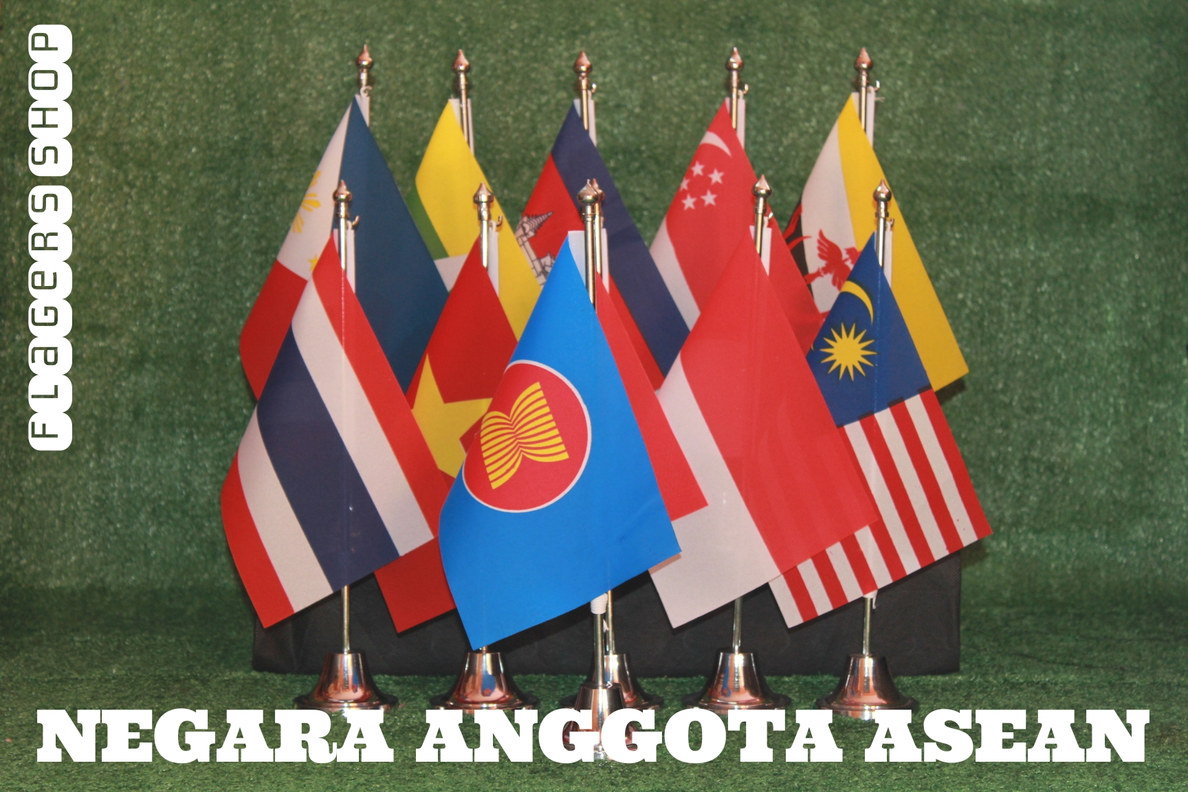 [SPECIAL EDITION] Bendera Meja Negara Anggota Asean + Tiang Stainless ...