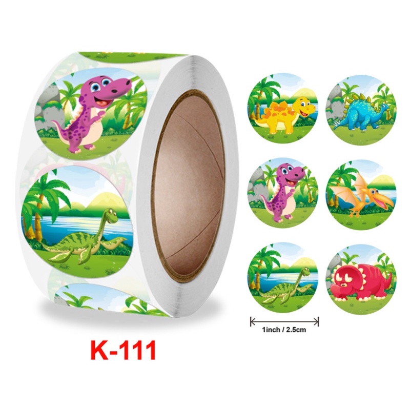 stiker bulat , stiker label anak tema hewan utk scrapbook, art n craft ...