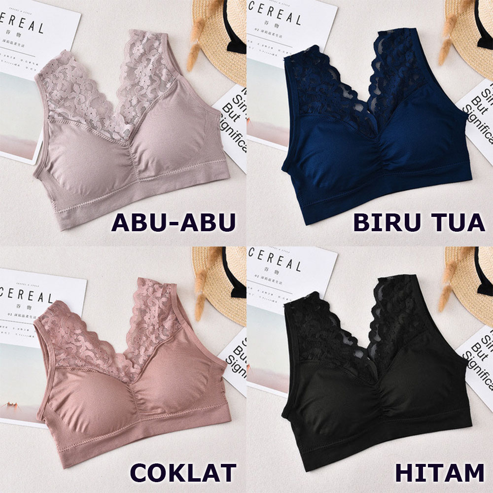 SC BRA TANKTOP WANITA MOTIF BUNGA BH TANK TOP CEWEK SEXY RENDA BRUKAT ...