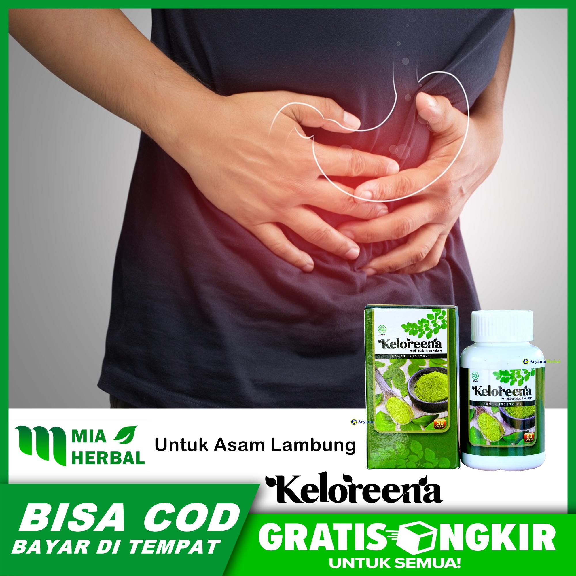 Keloreena Isi 50 Kapsul Daun Kelor - Obat Asam Lambung Tinggi - Obat ...