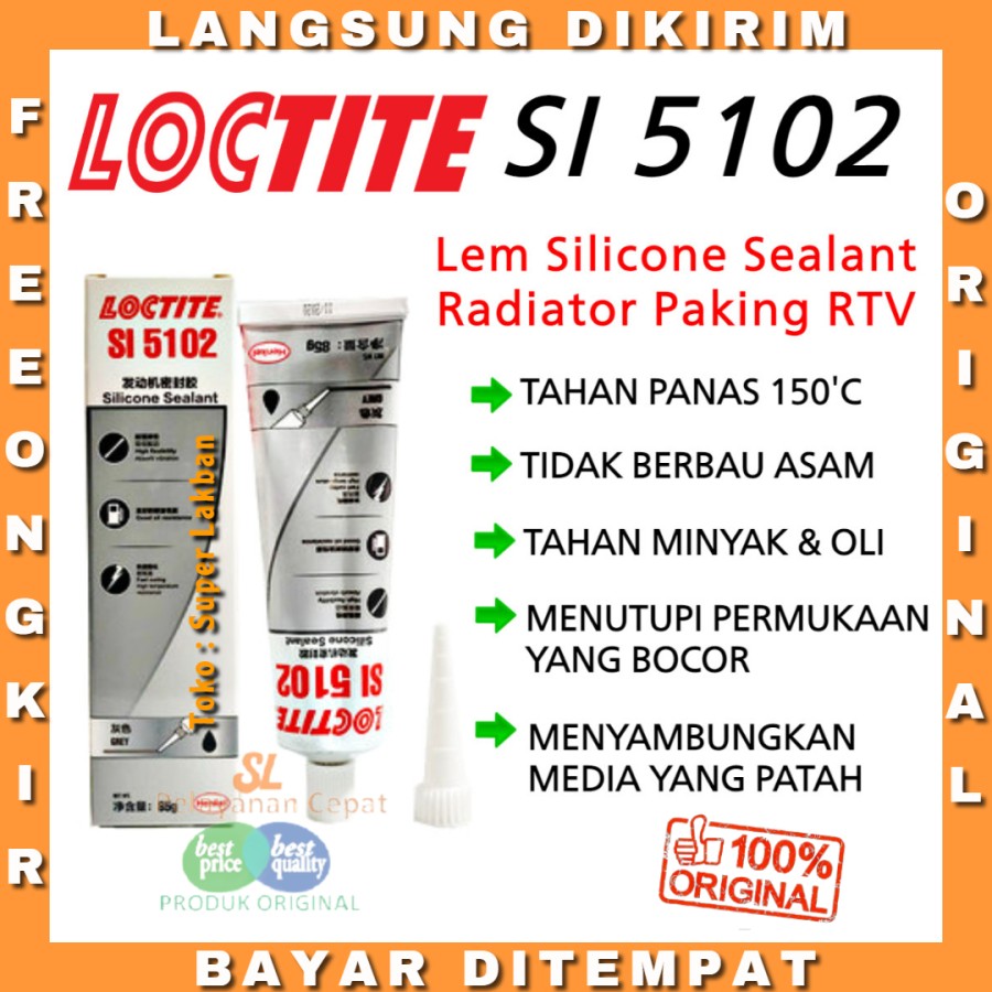 Lem Silicon Sealant Tahan Panas LOCTITE SI 5102 RTV Radiator Paking ...