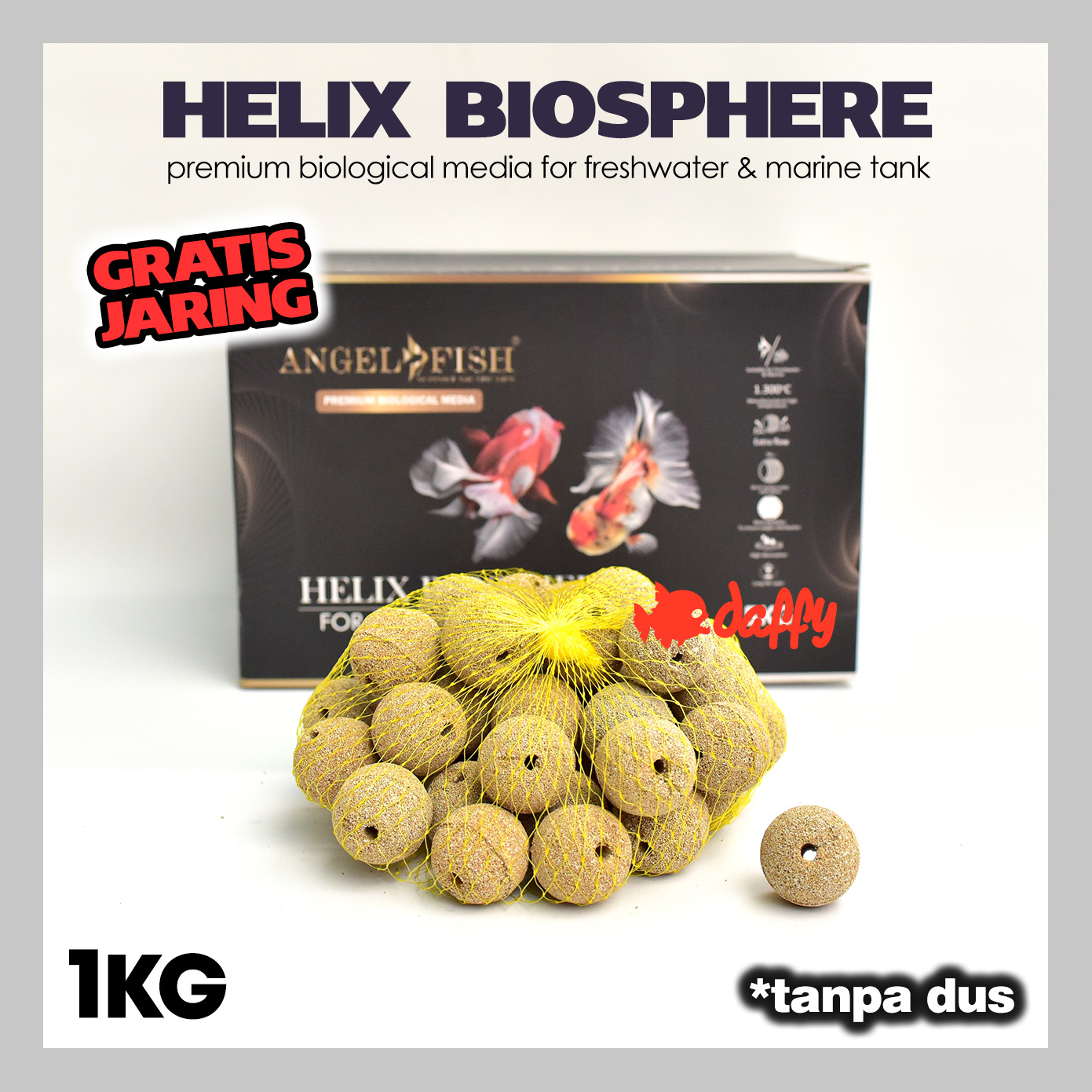 Angelfish HELIX BIOSPHERE 1 KG media filter biologis akuarium kolam bio ...