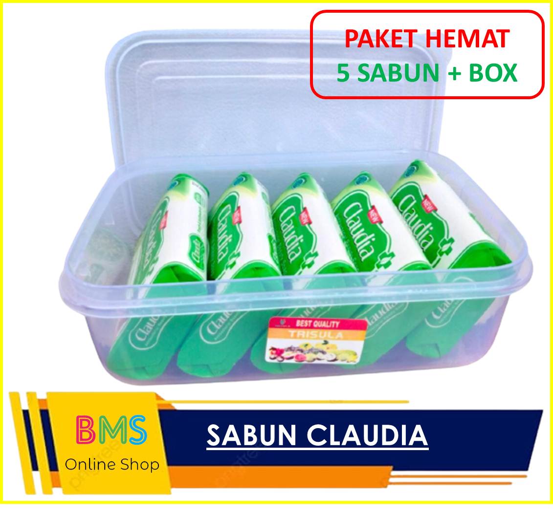 PAKET HEMAT 5 SABUN CLAUDIA PLUS BOX SABUN MANDI BATANG ANTI BAKTERI ...
