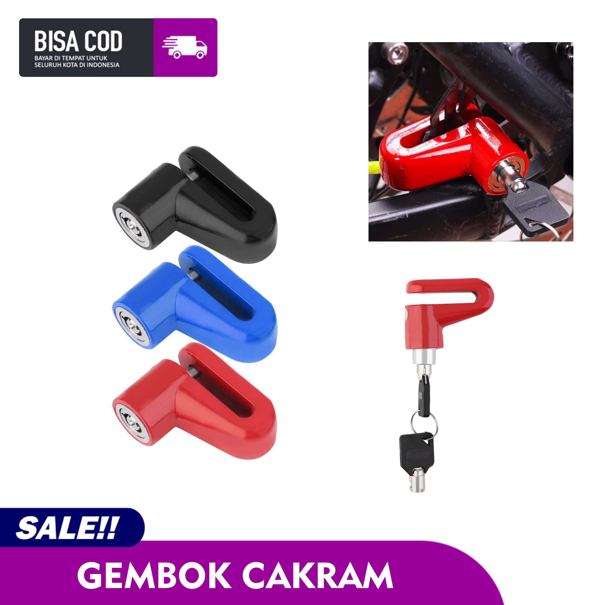 Gembok Cakram Motor Anti Maling - Gembok Rem Cakram Kunci Pengaman Disc ...