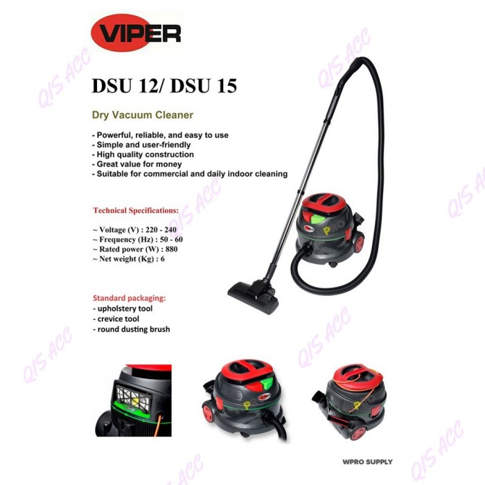 VIPER Vacuum Cleaner 15 Ltr Penghisap Debu Kering 880 Watt DSU15 EU | Lazada Indonesia