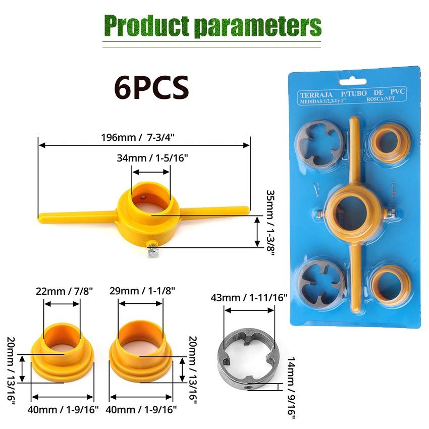 6 Buah alat senai pipa PVC Pipe Threader thread maker Mata Snai 1/2" 3/ ...