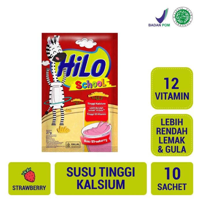 HiLo School Strawberry Hi-Calcium & Low Fat Milk - 10 Sch | Lazada ...