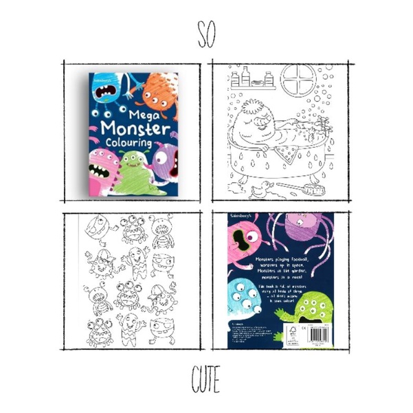 mega monster coloring colouring book buku mewarnai | Lazada Indonesia