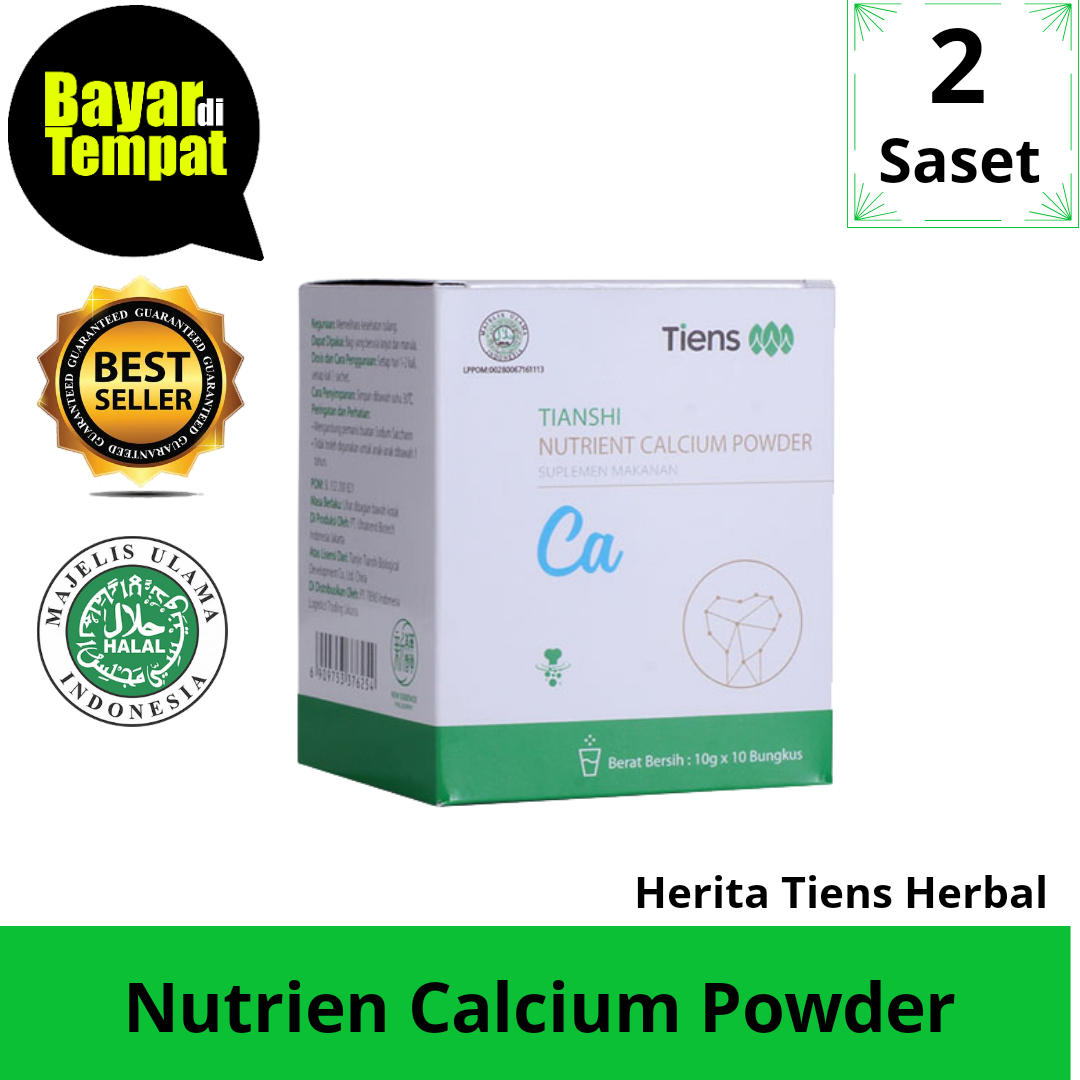 2 saset Nutrient Calcium Powder - Kalsium untuk Tulang Patah, Retak ...
