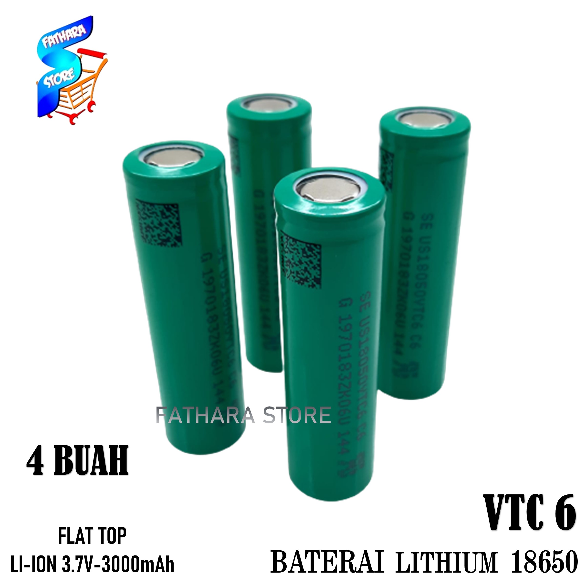 Baterai Charger / Baterai Cas 18650 Li-ion 3.7V - 3000mAh Flat Top ...