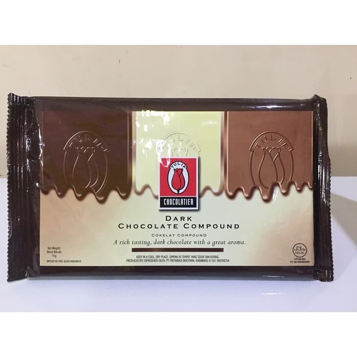 TULIP DARK CHOCOLATE COMPOUND 1KG / COKELAT BATANGAN / COKLAT BLOCK 1 ...