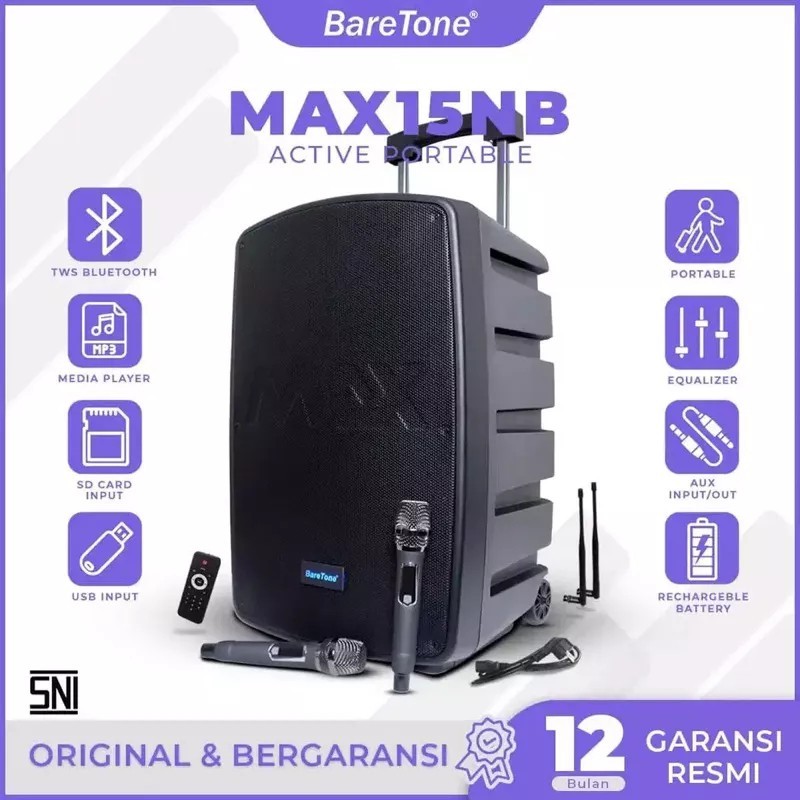 SPEAKER PORTABLE BARETONE MAX15NB / 15 NB / 15NB 15 INCH ORIGINAL ...