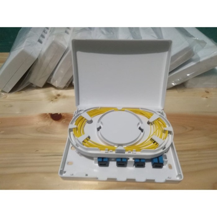 Roset 4 Core/ODP 4 Core lengkap adapter dan pigtail | Fiber Optic ...