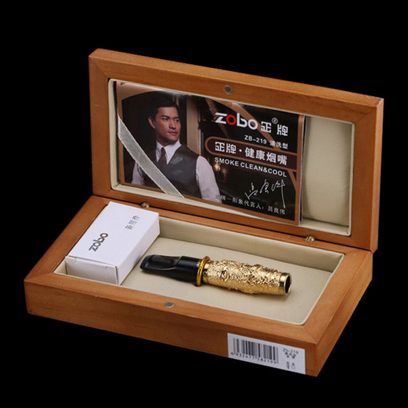 PRODUK IMPOR FILTER ROKOK ZOBO 219 PERMANEN LAPIS EMAS KOTAK KAYU ...