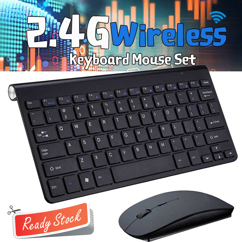 PAKET Wireless Keyboard dan Mouse Combo 2.4G Satu Set Lengkap Key Board ...