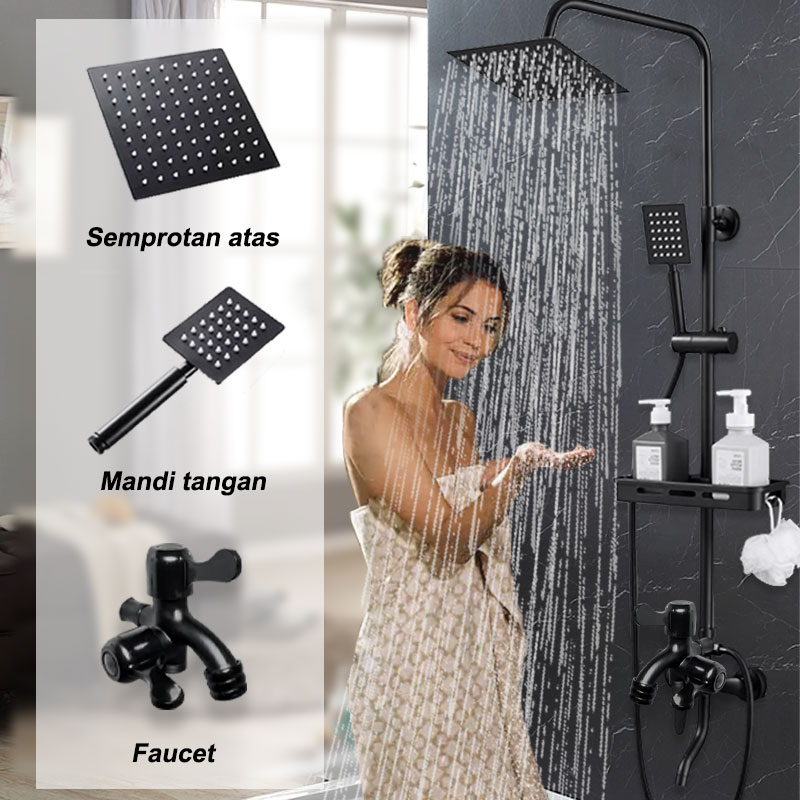 Shower Set Kamar Mandi Rain Shower/Set Shower Air Panas Dingin Alat ...