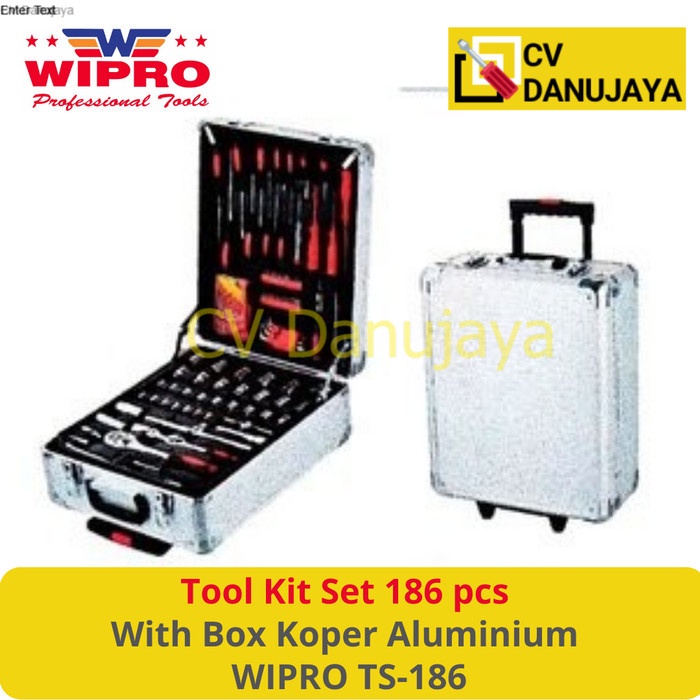 Tool Kit Set 186 pcs With Box Koper Aluminium 1 Set Kunci WIPRO TS-186 ...