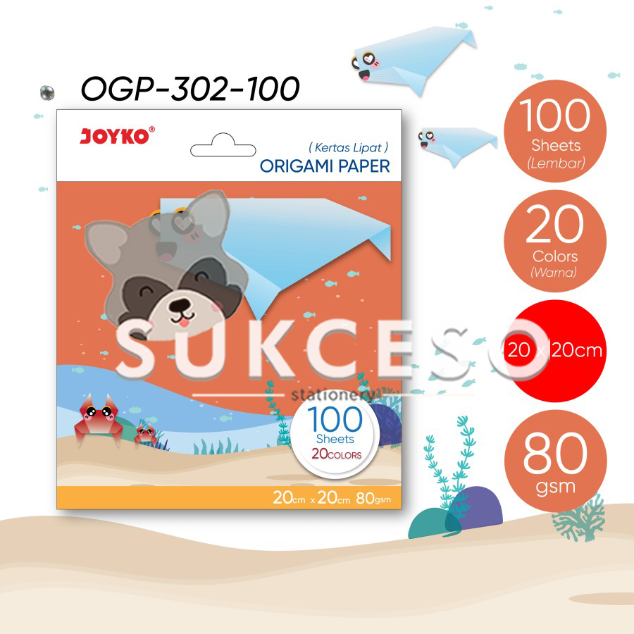 Joyko Origami Paper OGP-302-100 Kertas Warna Ukuran 20 x 20 cm Isi 100 ...