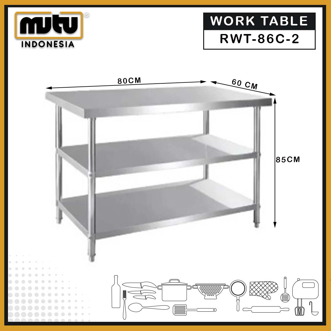 Worktable / Meja Kerja Ukuran 80x60x85Cm RWT-86C-2 | Lazada Indonesia