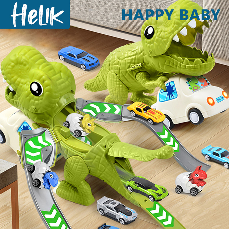 Mainan Mobil Rel Dinosaurus Anak 2 in 1 Mainan Dinosaurus Ukuran Besar ...