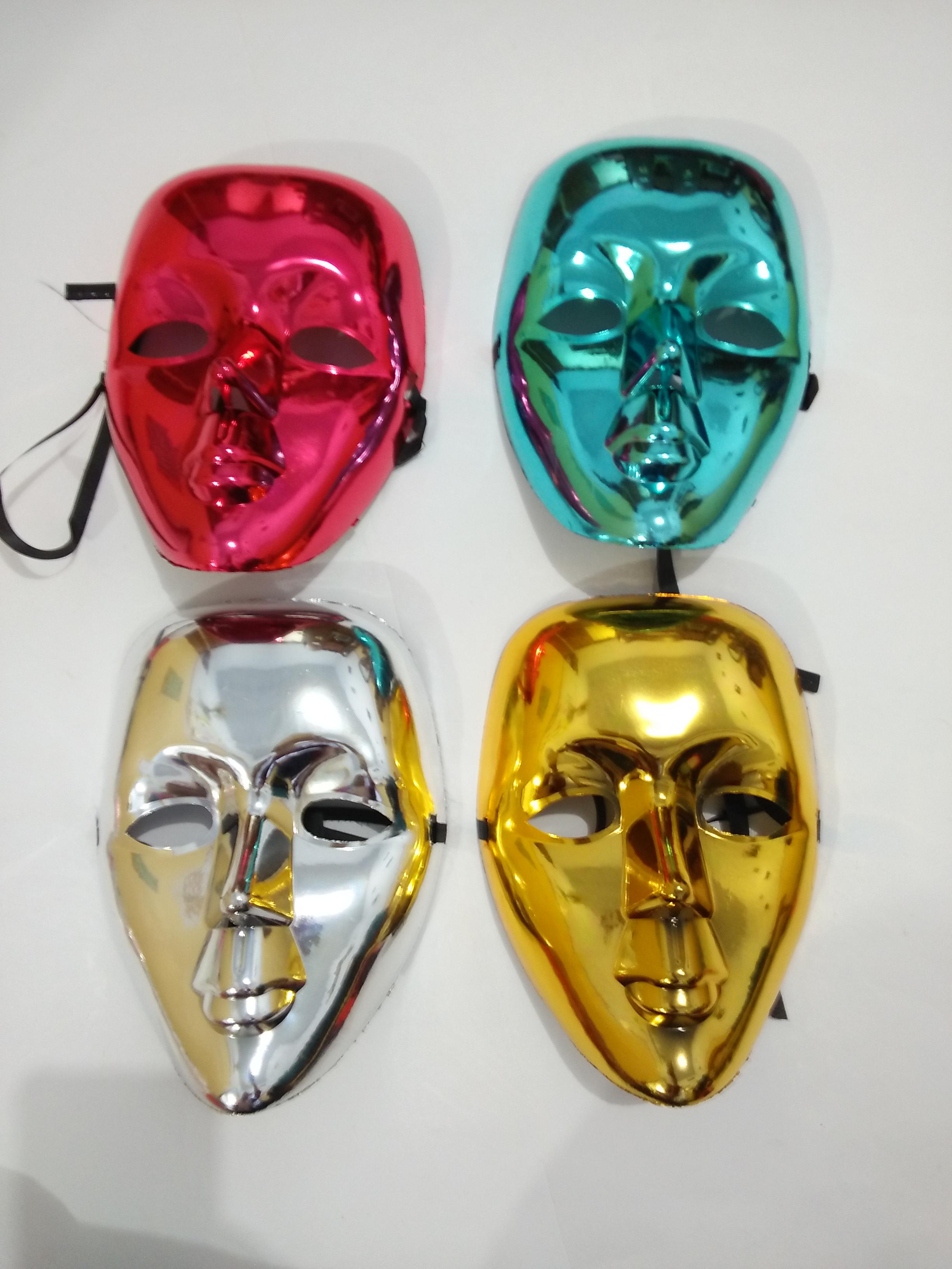 Mainan topeng full face glossy warna warna silver untuk pentas | Lazada ...