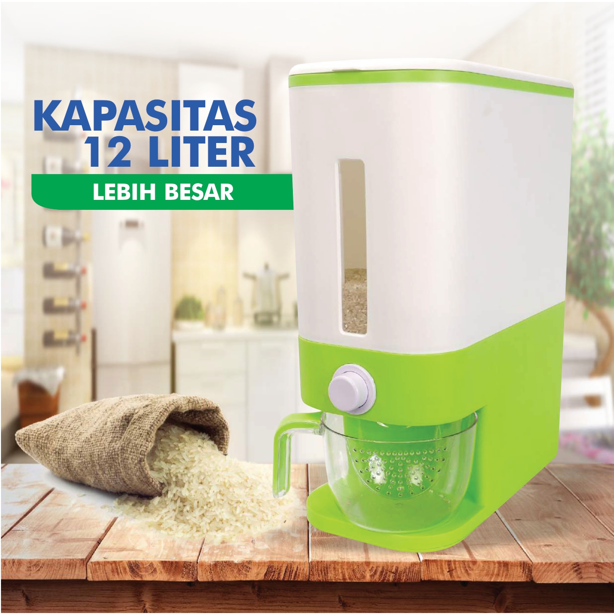 COD- DISPENSER BERAS OTOMATIS TERBARU FREE CANGKIR ANTI HAMA DISPENSER ...