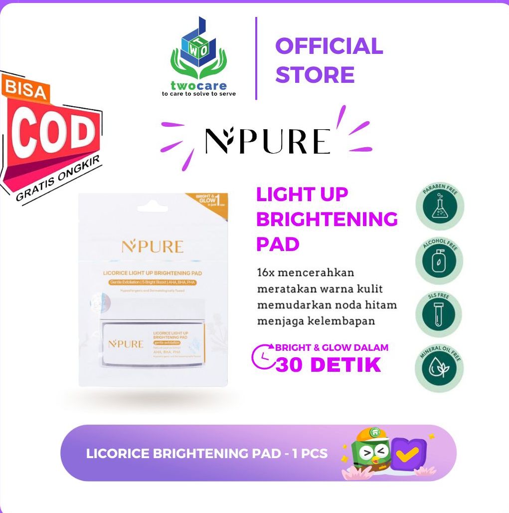 NPURE Licorice Light Up Brightening Pad Ziplock 17.5 GR | Lazada Indonesia
