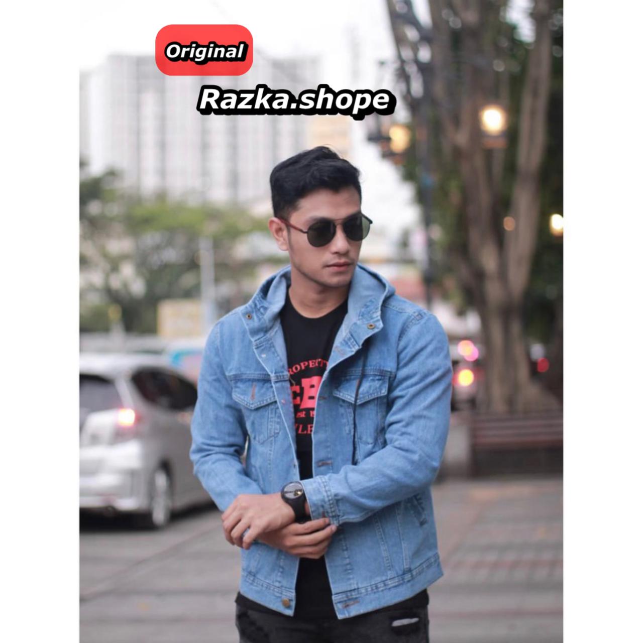 jaket model kancing bertopi original razka shop / kualitas denim yang ...