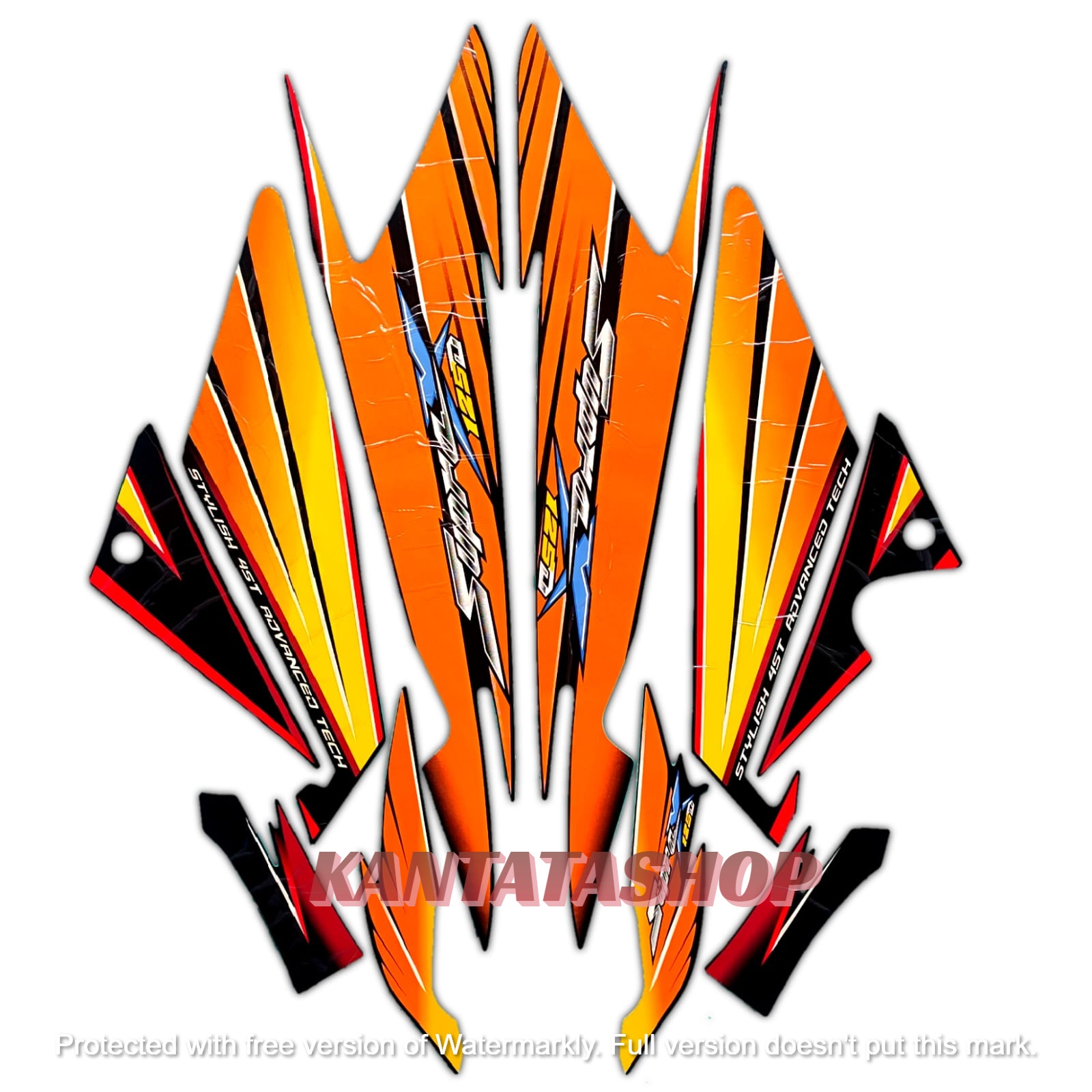 STIKER STRIPING LIS LES BODY MOTOR HONDA SUPRA X 125D 2005 & STRIPING ...