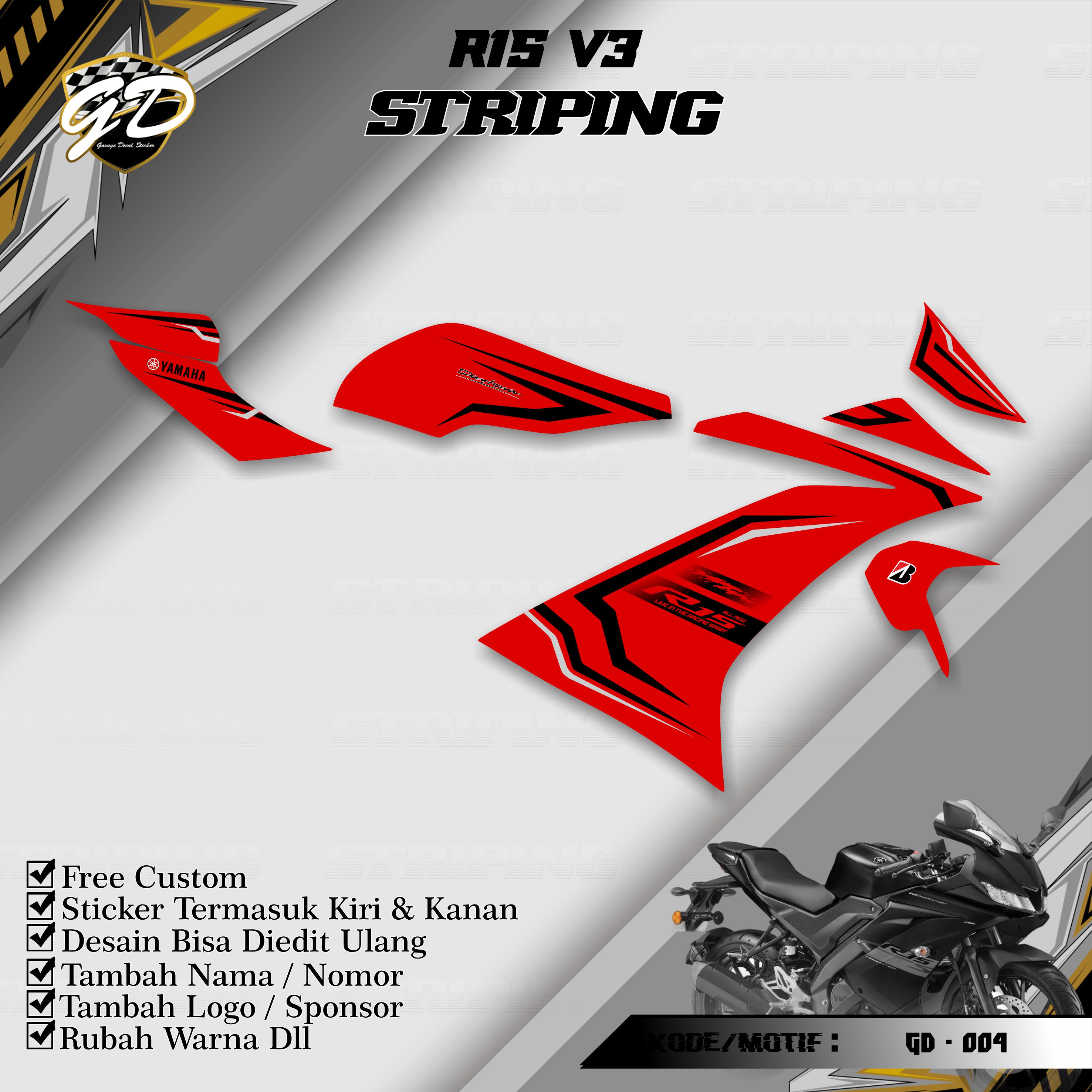 Striping R15 V3 Stiker Striping R15 V3 Striping Variasi R15 V3 GD-004 | Lazada Indonesia