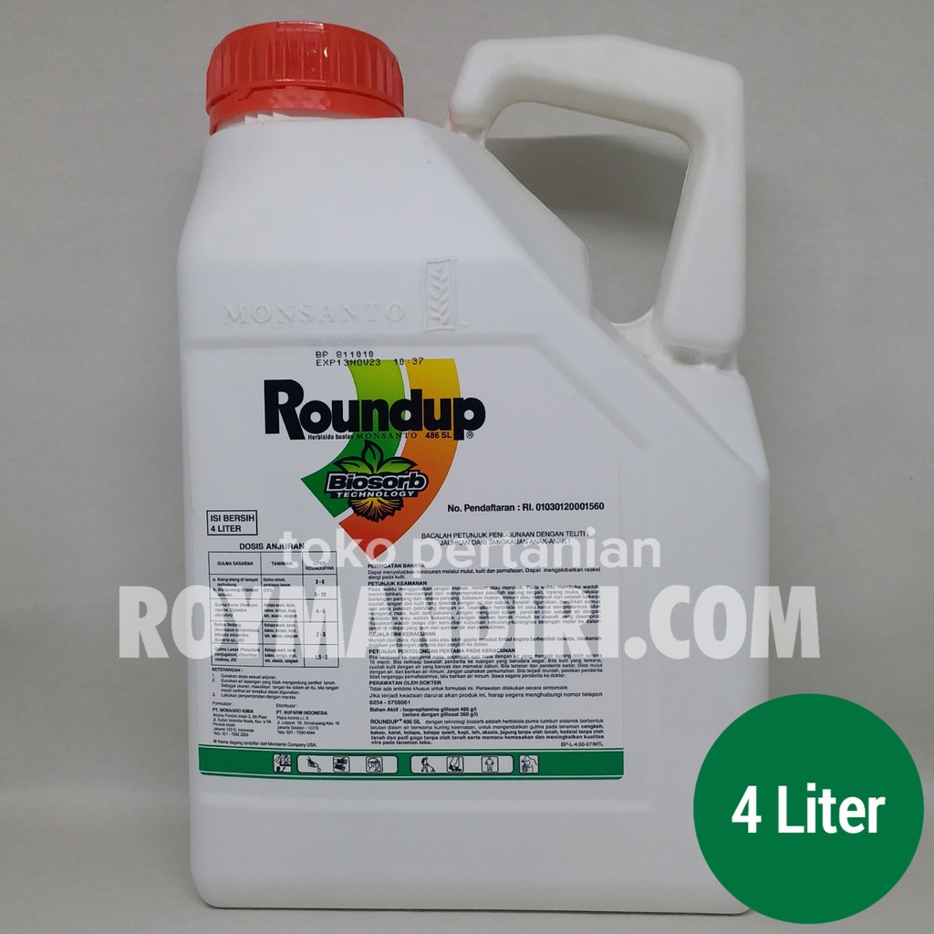 Roundup 486 SL 4 Liter Herbisida Sistemik | Lazada Indonesia