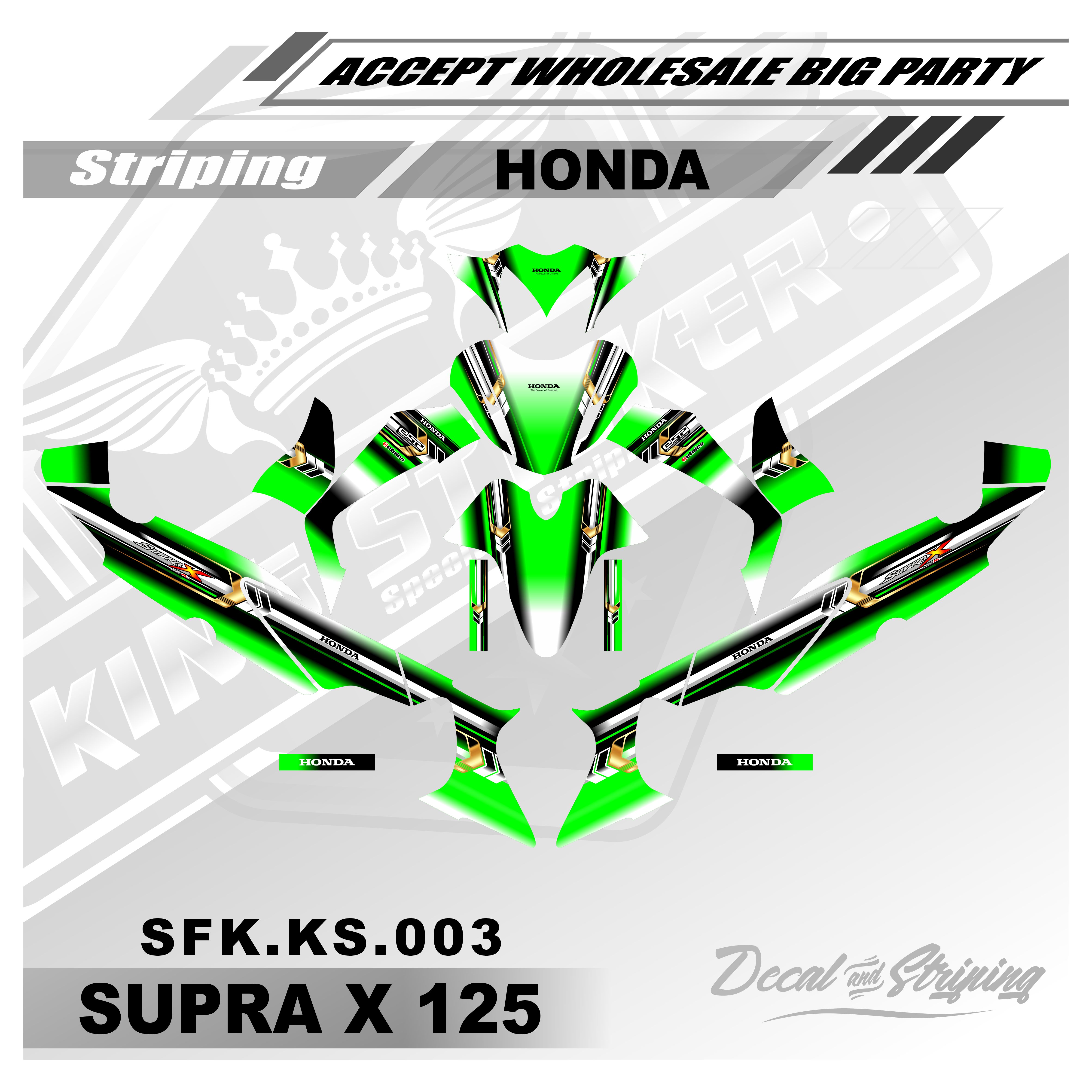 Sticker Striping Decal Full Body Honda Supra X 125 - Sticker Striping ...
