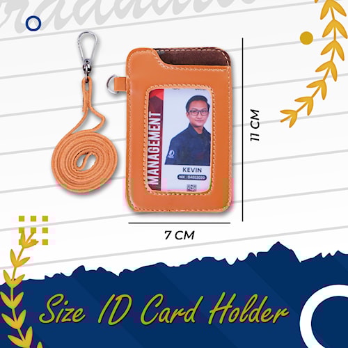 Tempat id cards kalung dompet kulit asli gantungan tali id cards kartu ...
