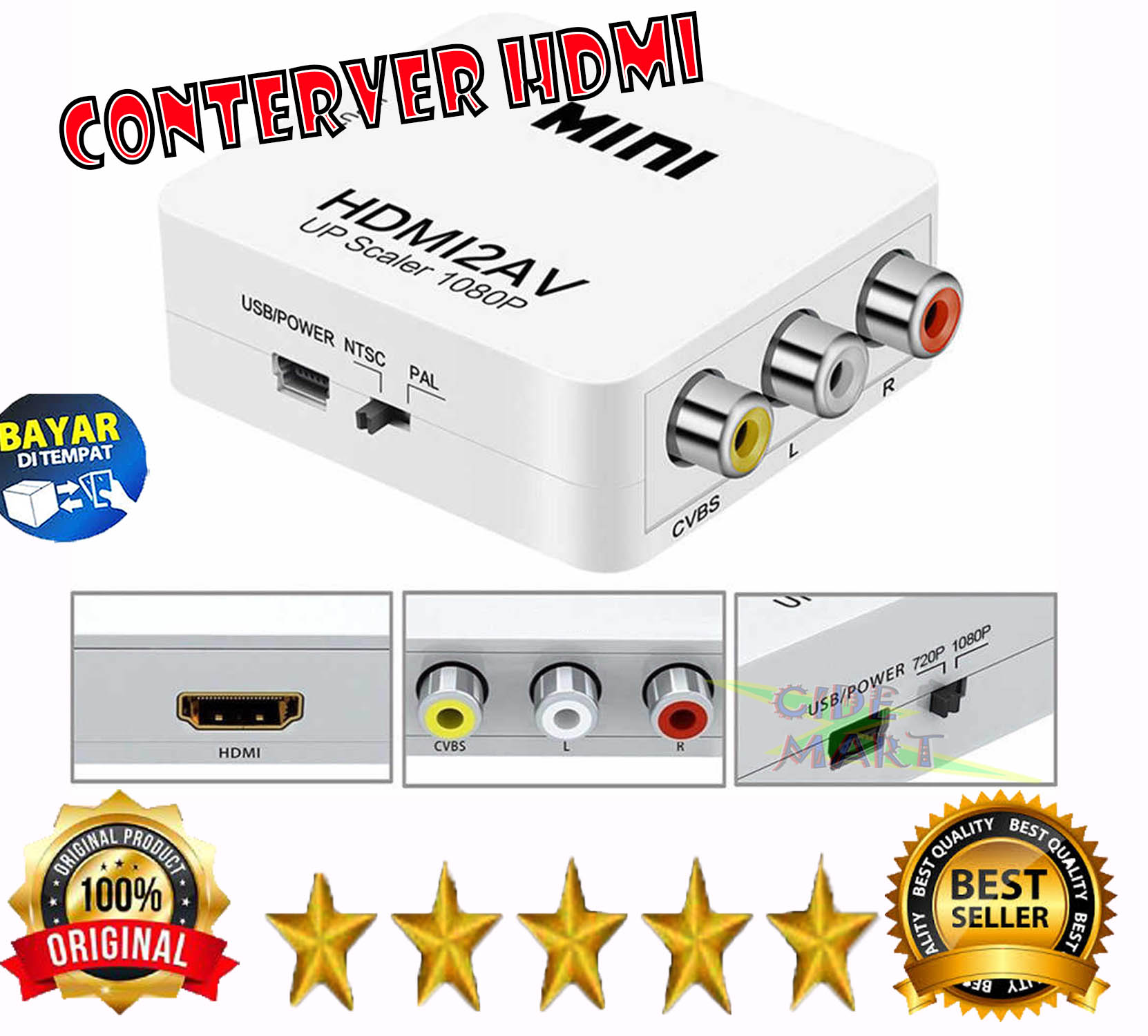 ANYCAST CONVERTER / MINI BOX HDMI2AV / HDMI2AV RCA CONVERTER ADAPTOR ...