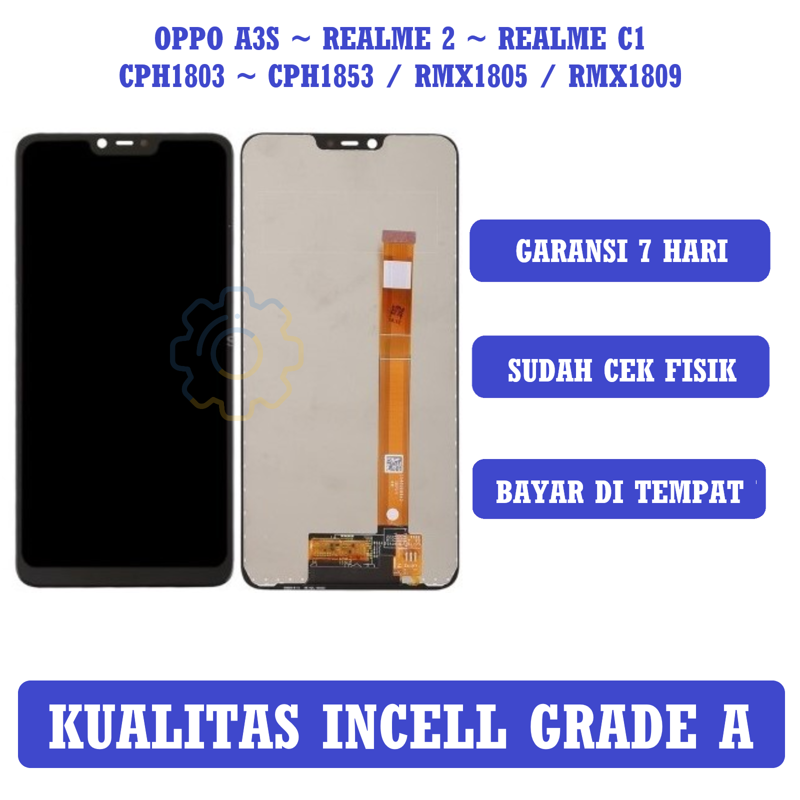 LCD OPPO A3S ~ A5 2018 ~ REALME 2 ~ REALME C1 ~ CPH1803 ~ CPH1853 ~ A5 2018 ~ RMX1805 ~ RMX1809 ...