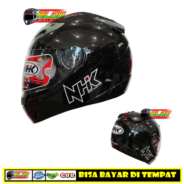 HELM / HELM NHK / NHK / HELM NHK FULL FACE / NHK DOUBLE VISOR / NHK GP 1000 SOLID BLACK METALIC ...
