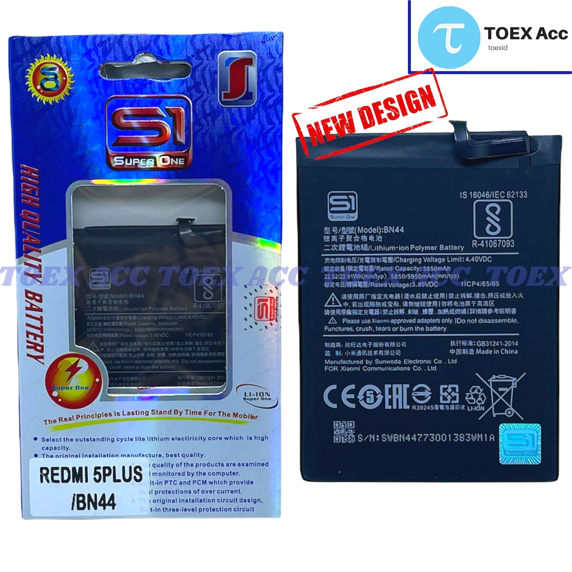 Baterai Xiaomi Redmi 5 Plus BN44 - Battery Double Power Super One BN 44 ...