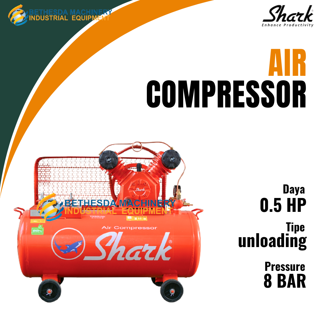 Mesin Kompresor udara 8 Bar 1/2 Hp Shark Kompresor 0.5 HP | Lazada ...