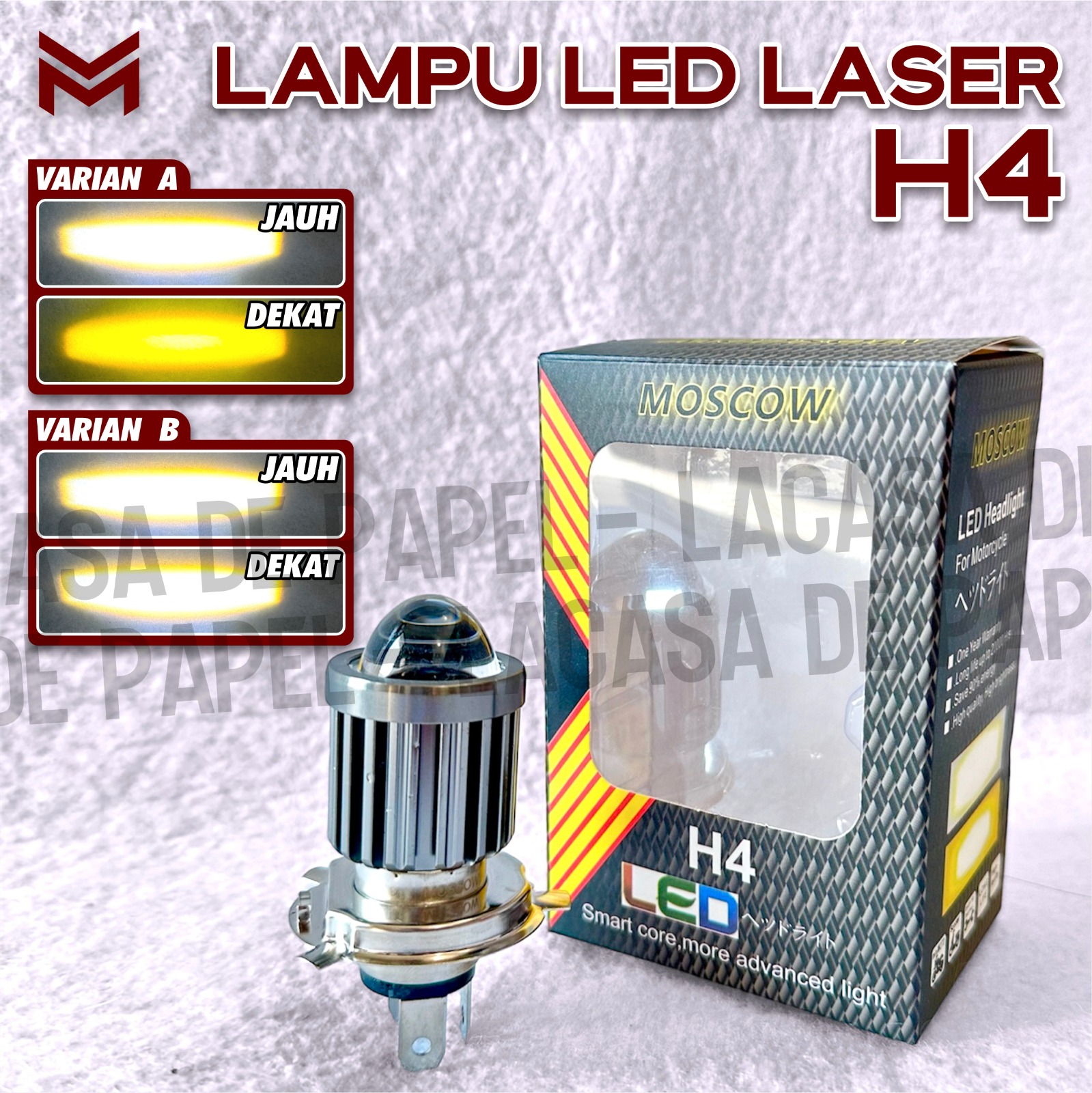 LAMPU LED LESER H4 MOSCOW LAMPU BOHLAM H4 HEADLAMP H4 SUPER TERANG LAMPU DEPAN UTAMA YAMAHA ...