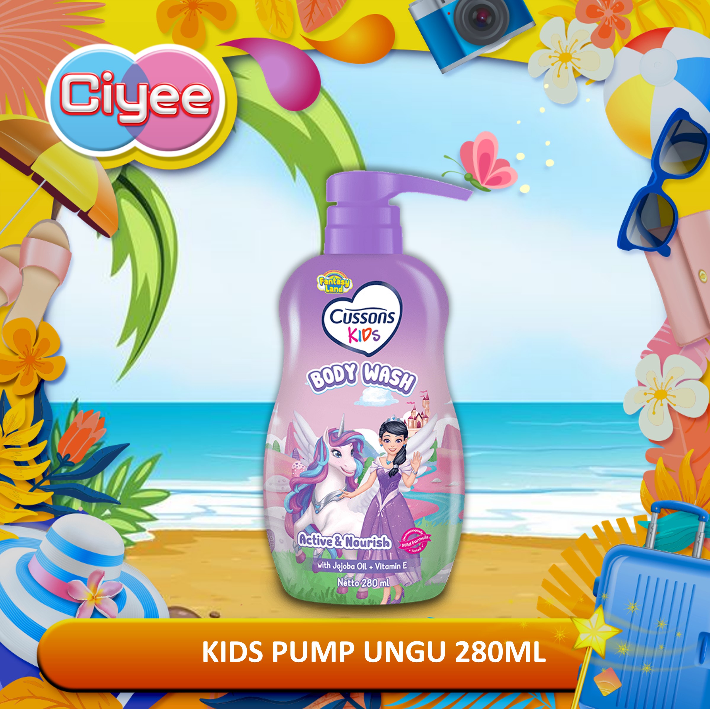 Cussons Kids Body Wash 280ml Pump - Sampo Sabun Mandi Anak - Cusson Hair Body Wash 2in1 - Ciyee ...