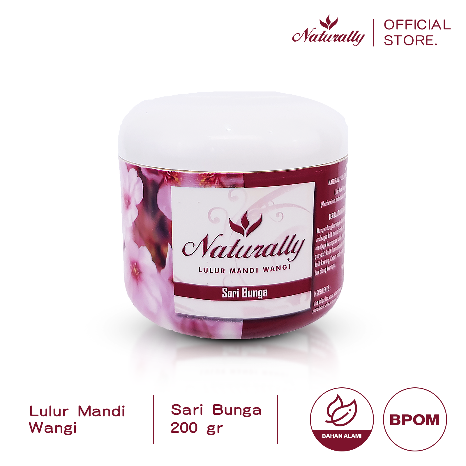 Naturally Lulur Mandi Sari Bunga 200 gr Body Scrub Lulur Badan BPOM AYU ...