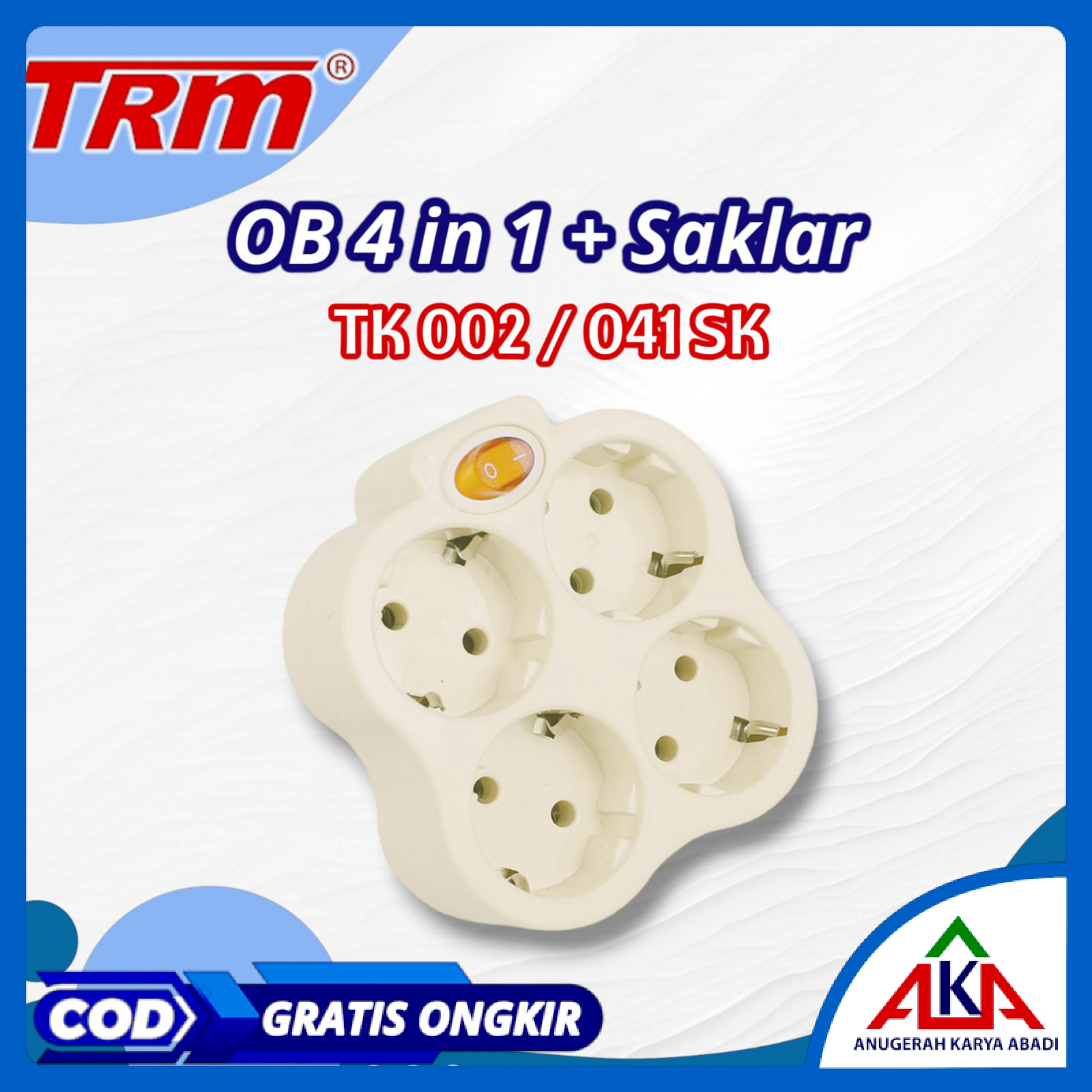 TRM STEKER Stop Kontak OB Saklar 4 In 1 TK-002 / 041-SK SNI | Lazada Indonesia
