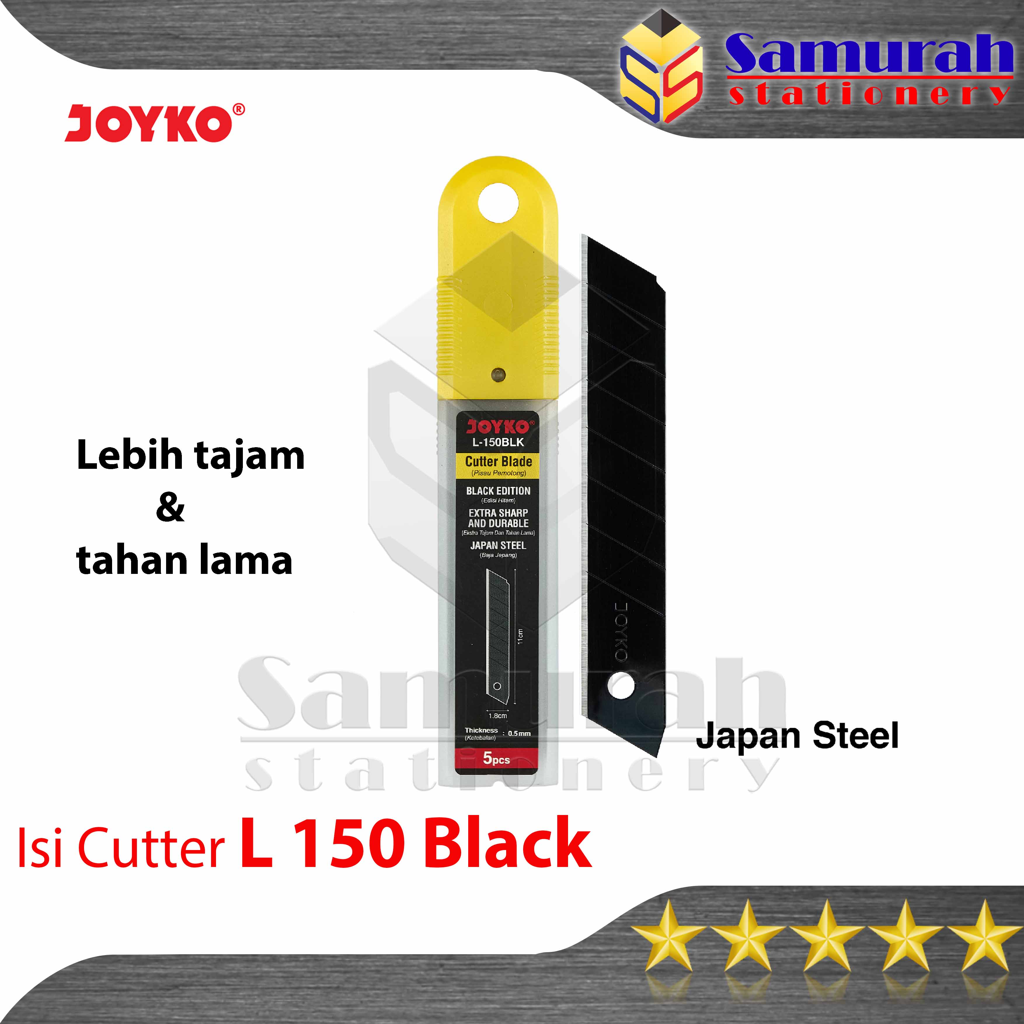 Isi Cuter Besar Joyko L-150 Besi Warrna Hitam / Black Edition Refill ...